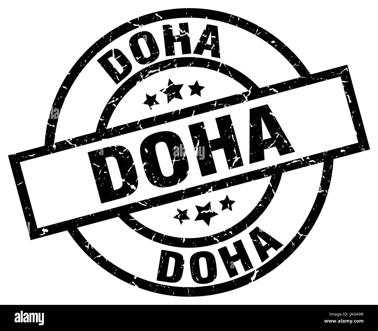 Doha stamp Black and White Stock Photos & Images - Alamy