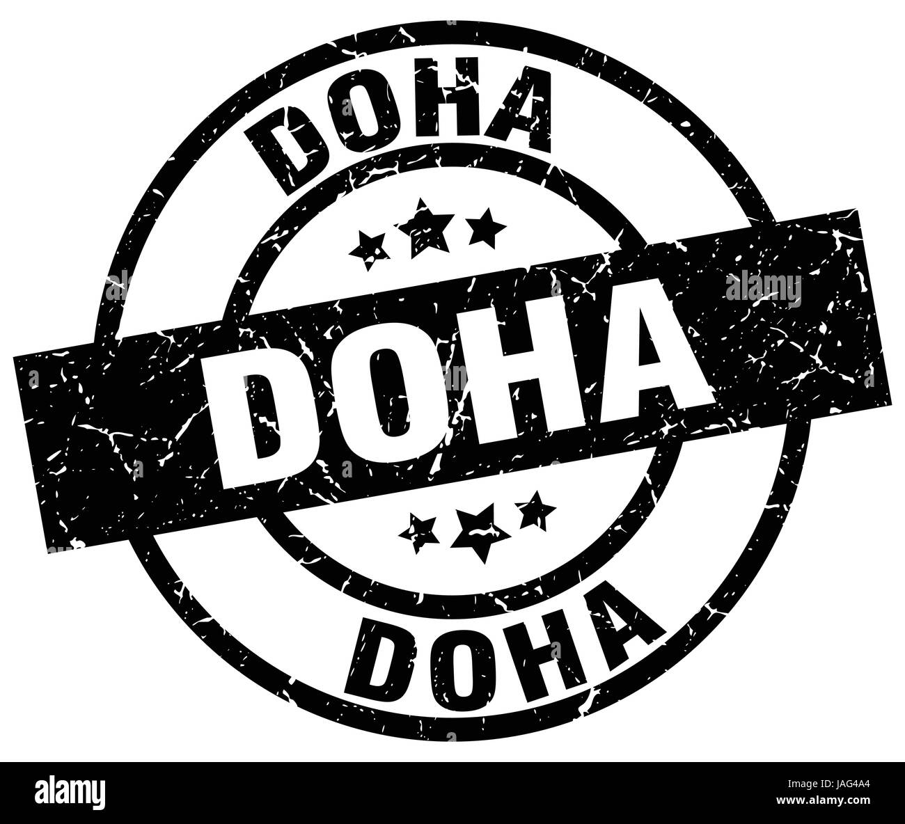 Doha stamp Black and White Stock Photos & Images - Alamy