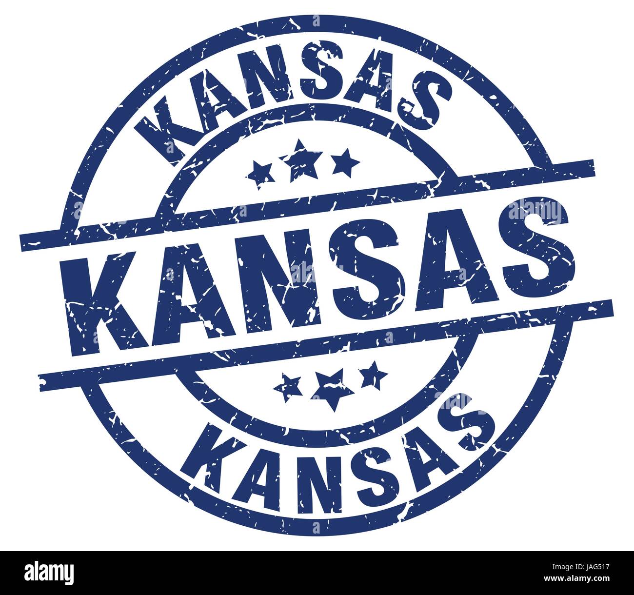 Kansas blue round grunge stamp Stock Vector Image & Art - Alamy