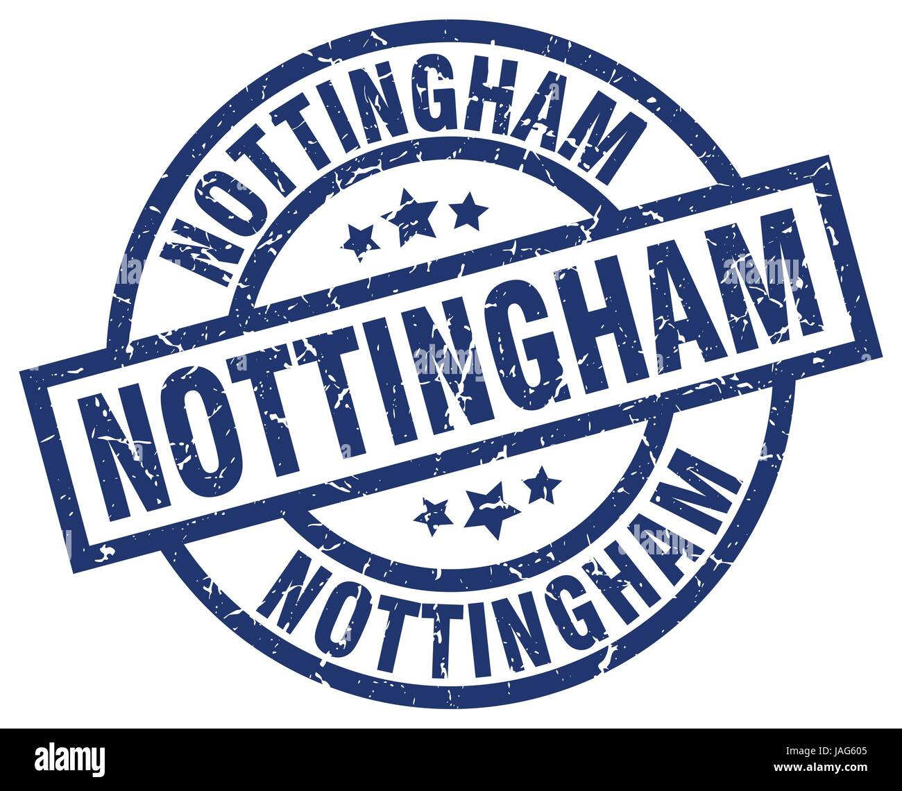 Nottingham blue round grunge stamp Stock Vector Image & Art - Alamy