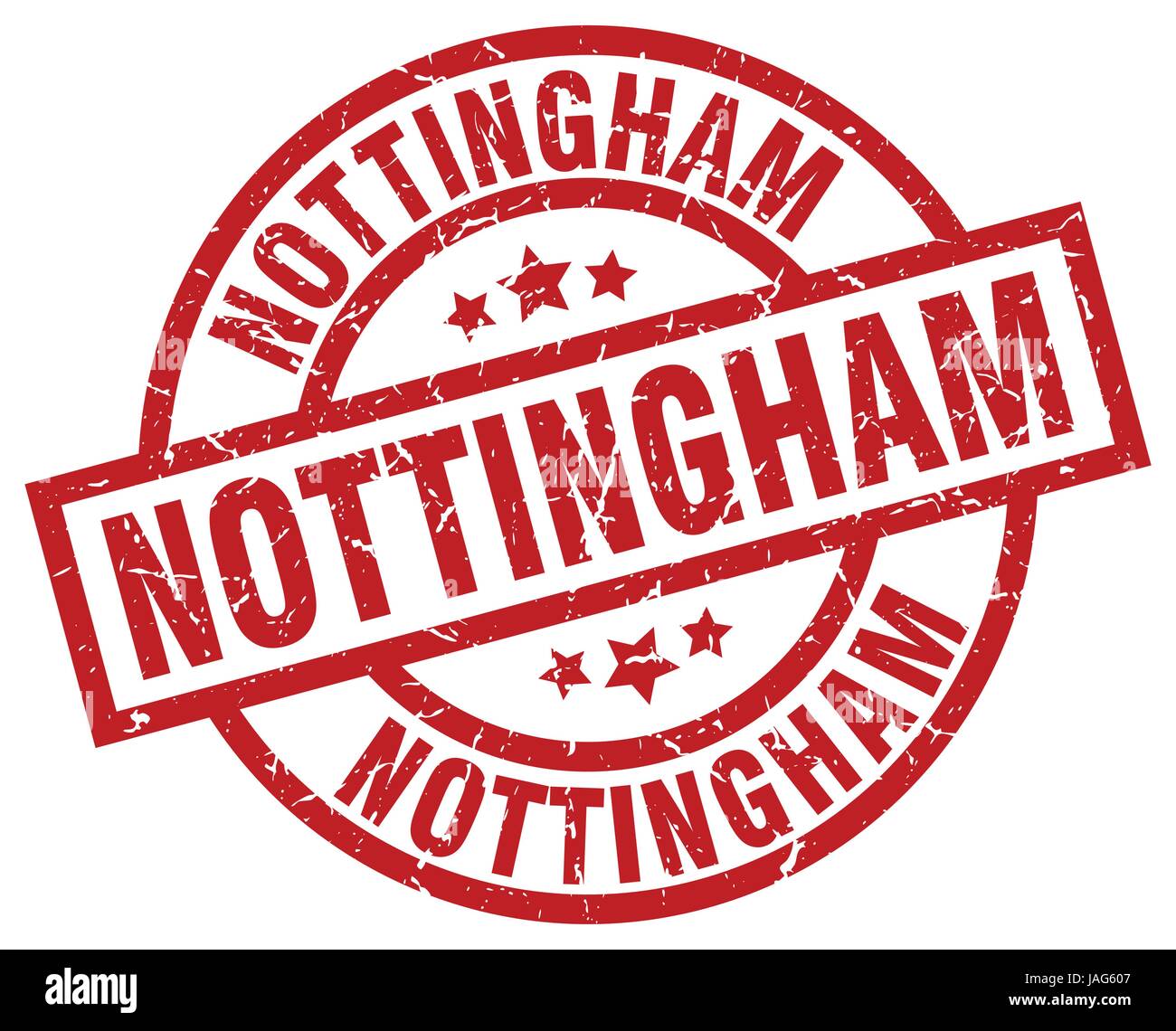 Nottingham red round grunge stamp Stock Vector Image & Art - Alamy