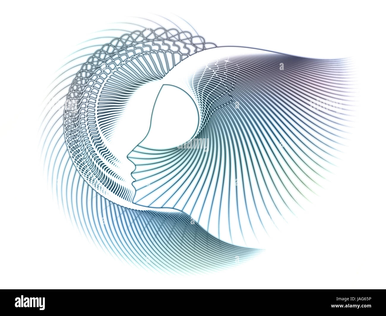 Geometry of Soul series. Creative arrangement of profile lines of human ...