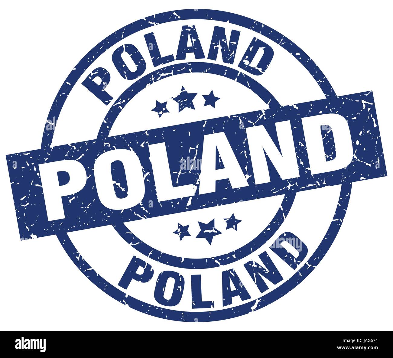 Poland blue round grunge stamp Stock Vector Image & Art - Alamy