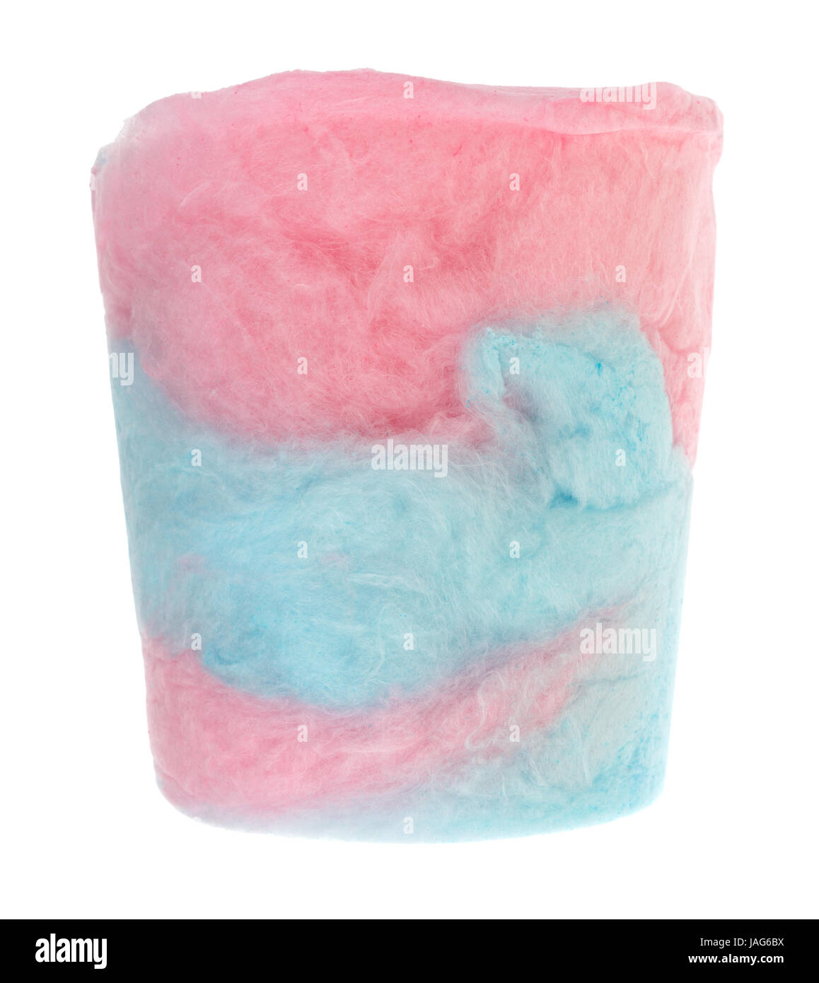 Packaged cotton candy out of the container isolated on a white ...