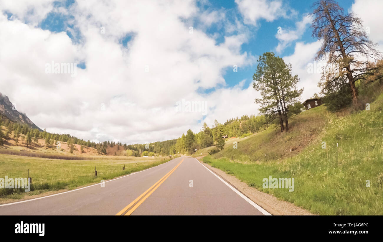 Rural small road in the mountains of Colorado Stock Photo - Alamy