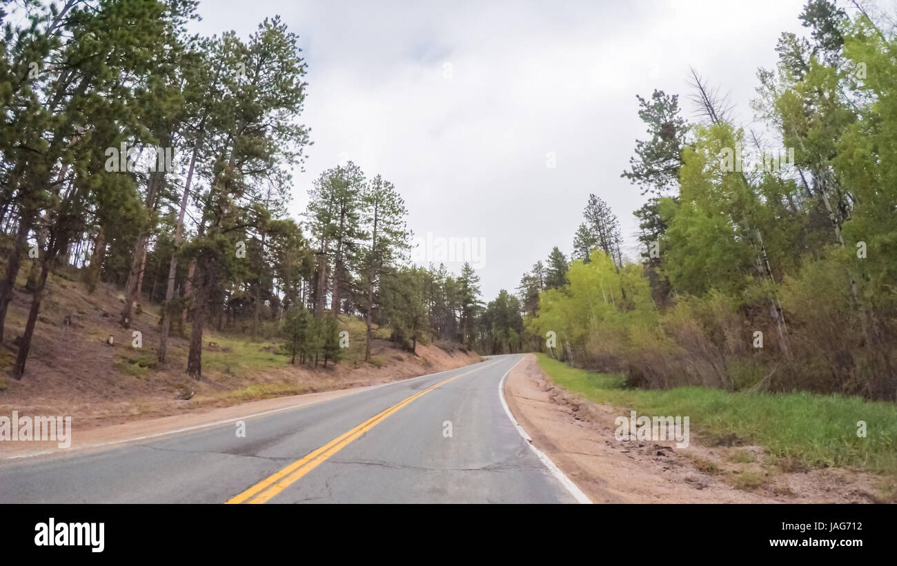 Driving on small paved road in rural mountain area Stock Photo - Alamy
