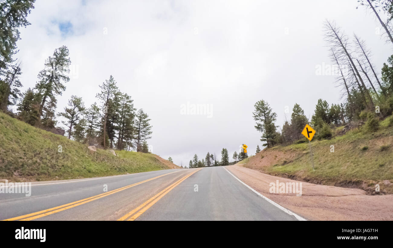Driving on small paved road in rural mountain area Stock Photo - Alamy