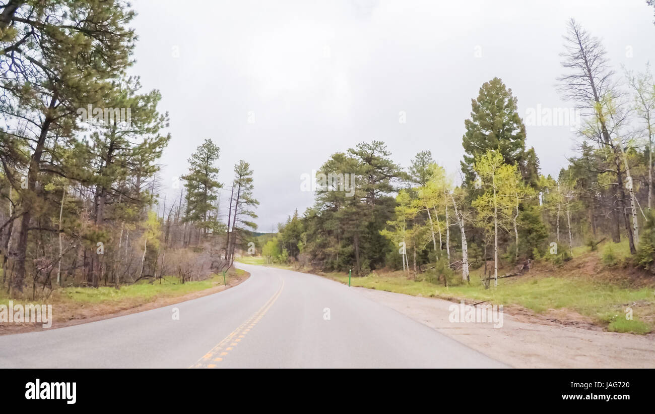 Driving on small paved road in rural mountain area Stock Photo - Alamy