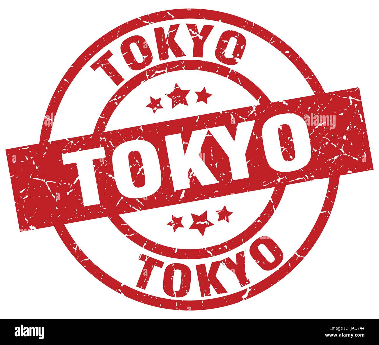 Tokyo red round grunge stamp Stock Vector Image & Art - Alamy