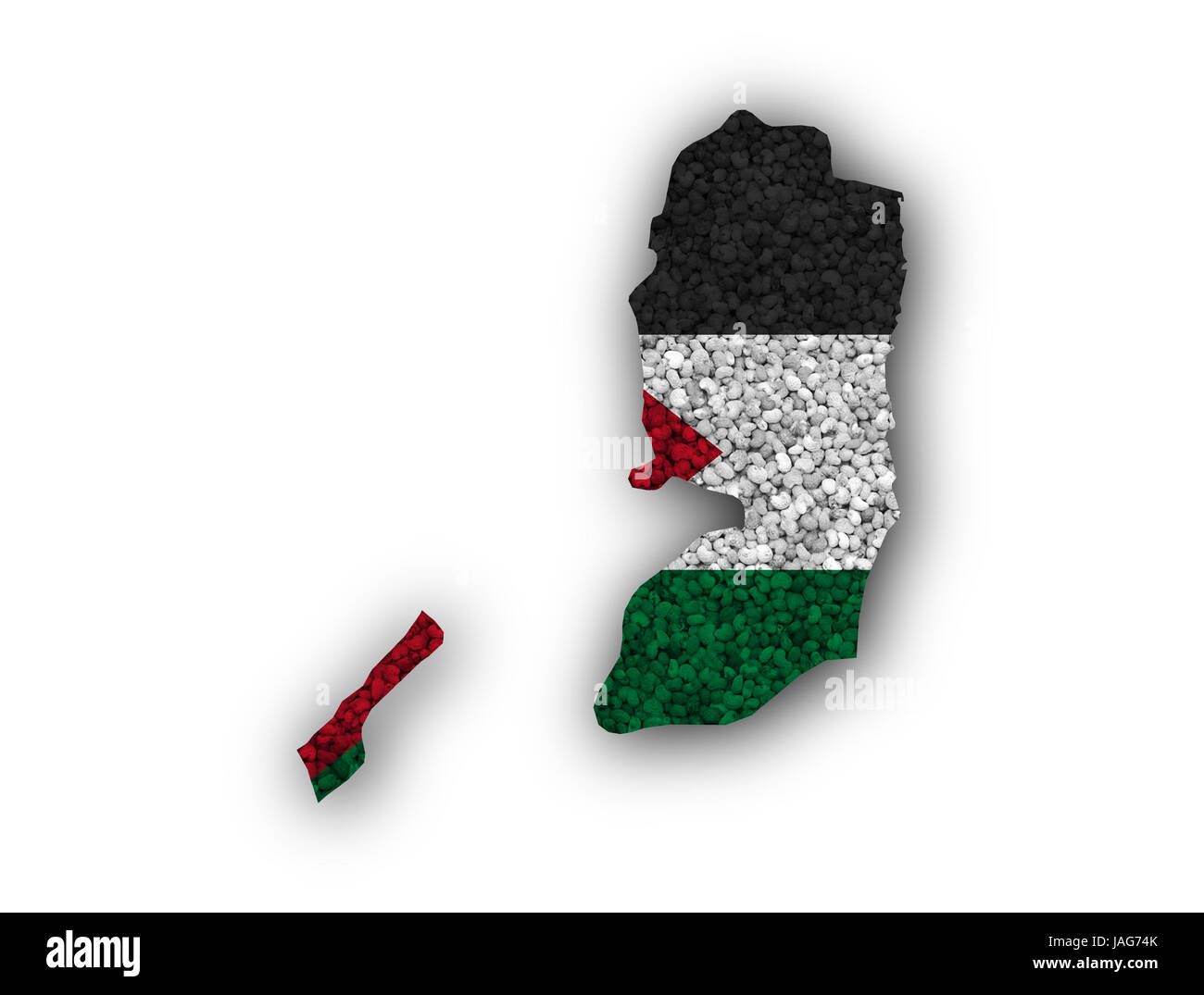 Map and flag of Palestine on poppy seeds Stock Photo - Alamy