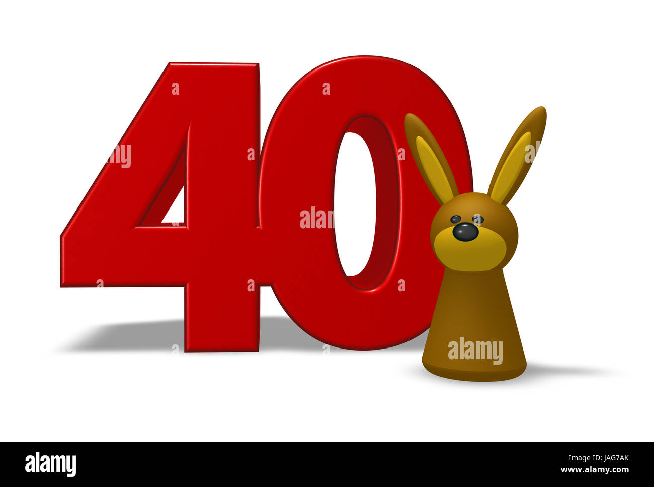 die zahl vierzig und hasenfigur - 3d illustration Stock Photo - Alamy