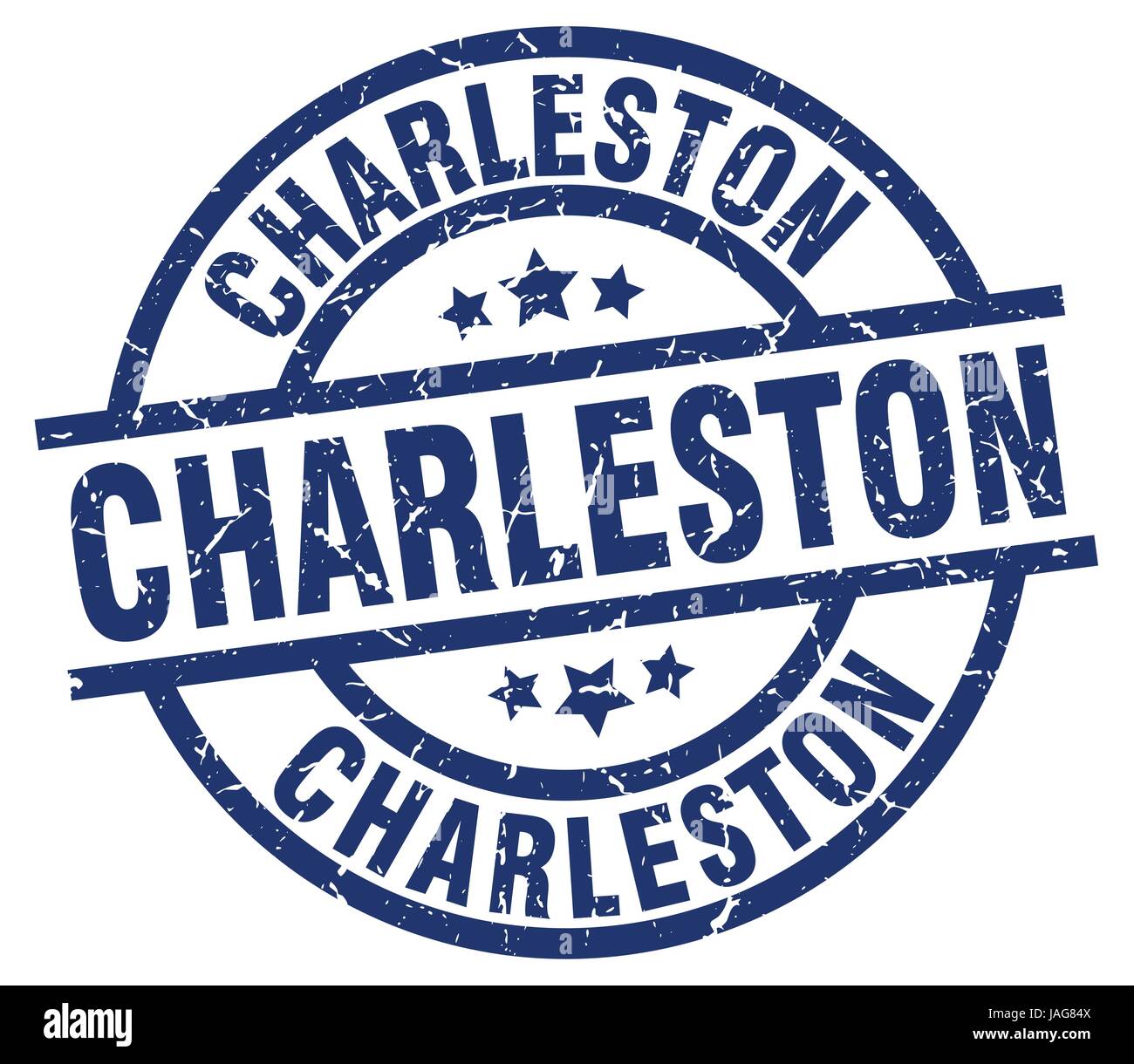 Charleston blue round grunge stamp Stock Vector Image & Art - Alamy