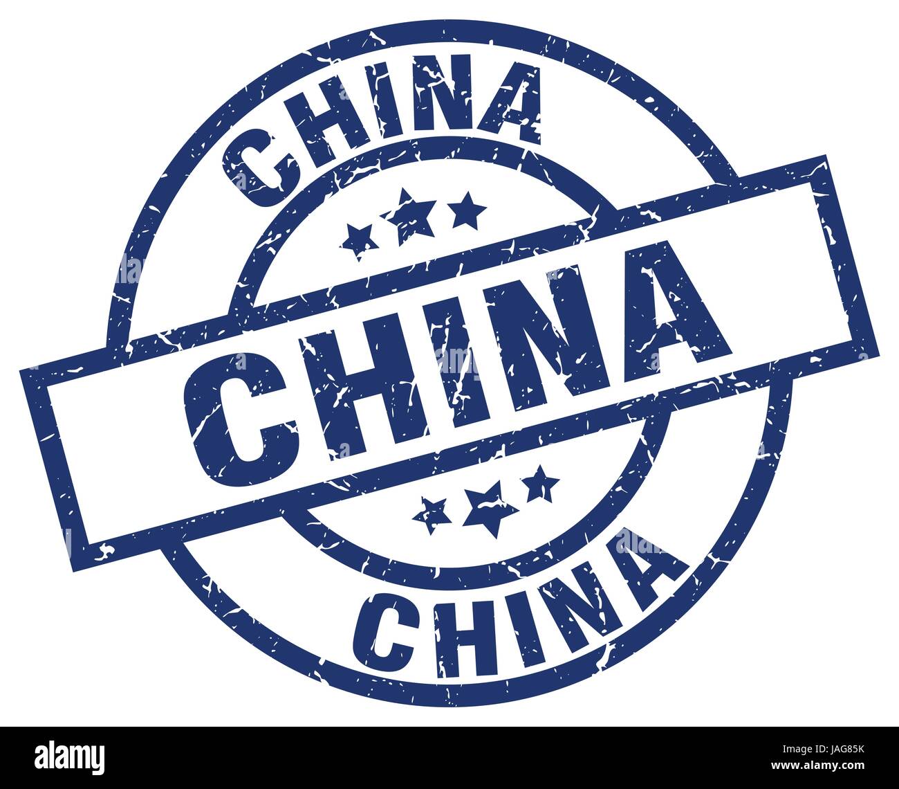 China blue round grunge stamp Stock Vector Image & Art - Alamy