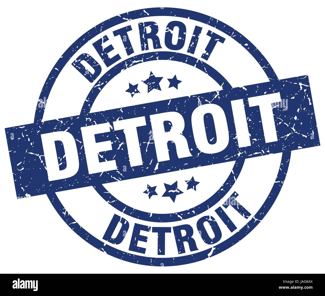 Detroit blue round grunge stamp Stock Vector Image & Art - Alamy