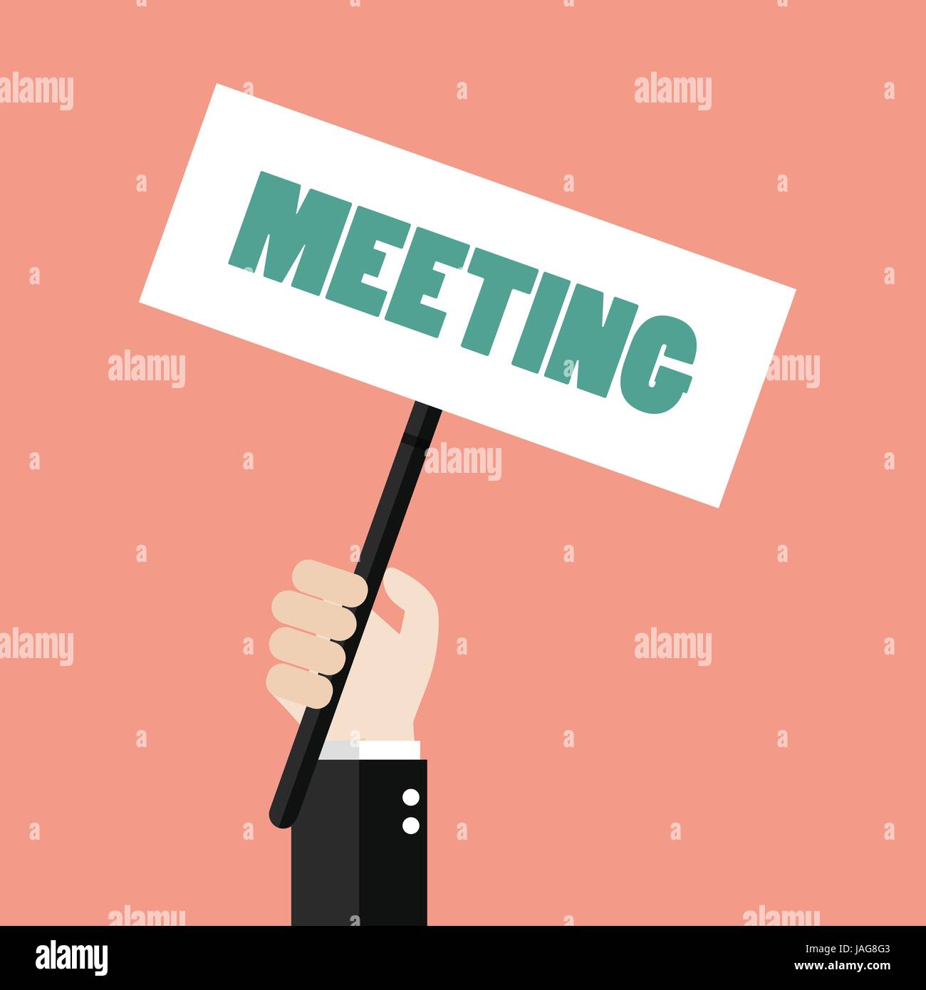 Hands holding meeting sign. Vector illustration Stock Vector Image ...