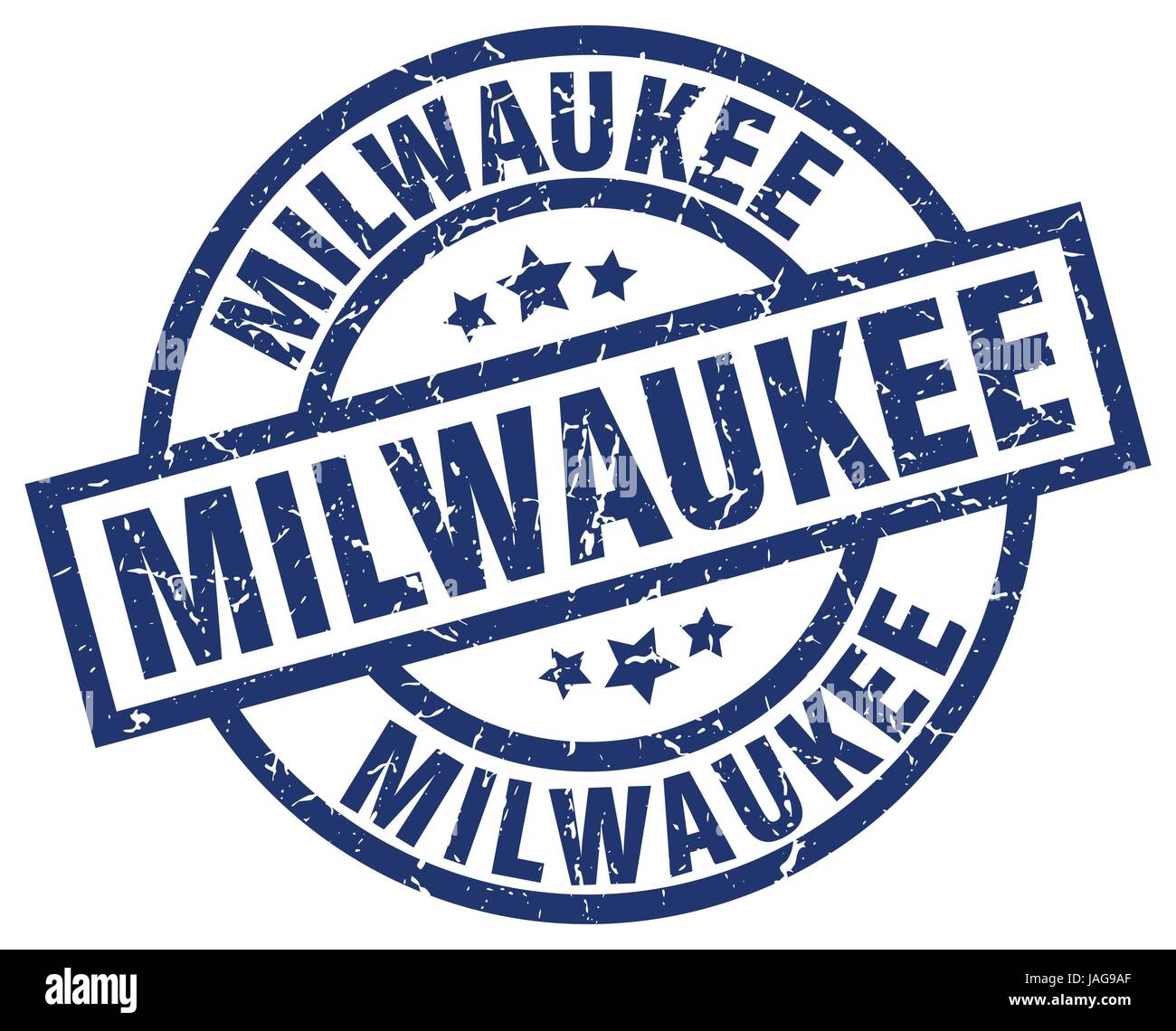 Milwaukee blue round grunge stamp Stock Vector Image & Art - Alamy