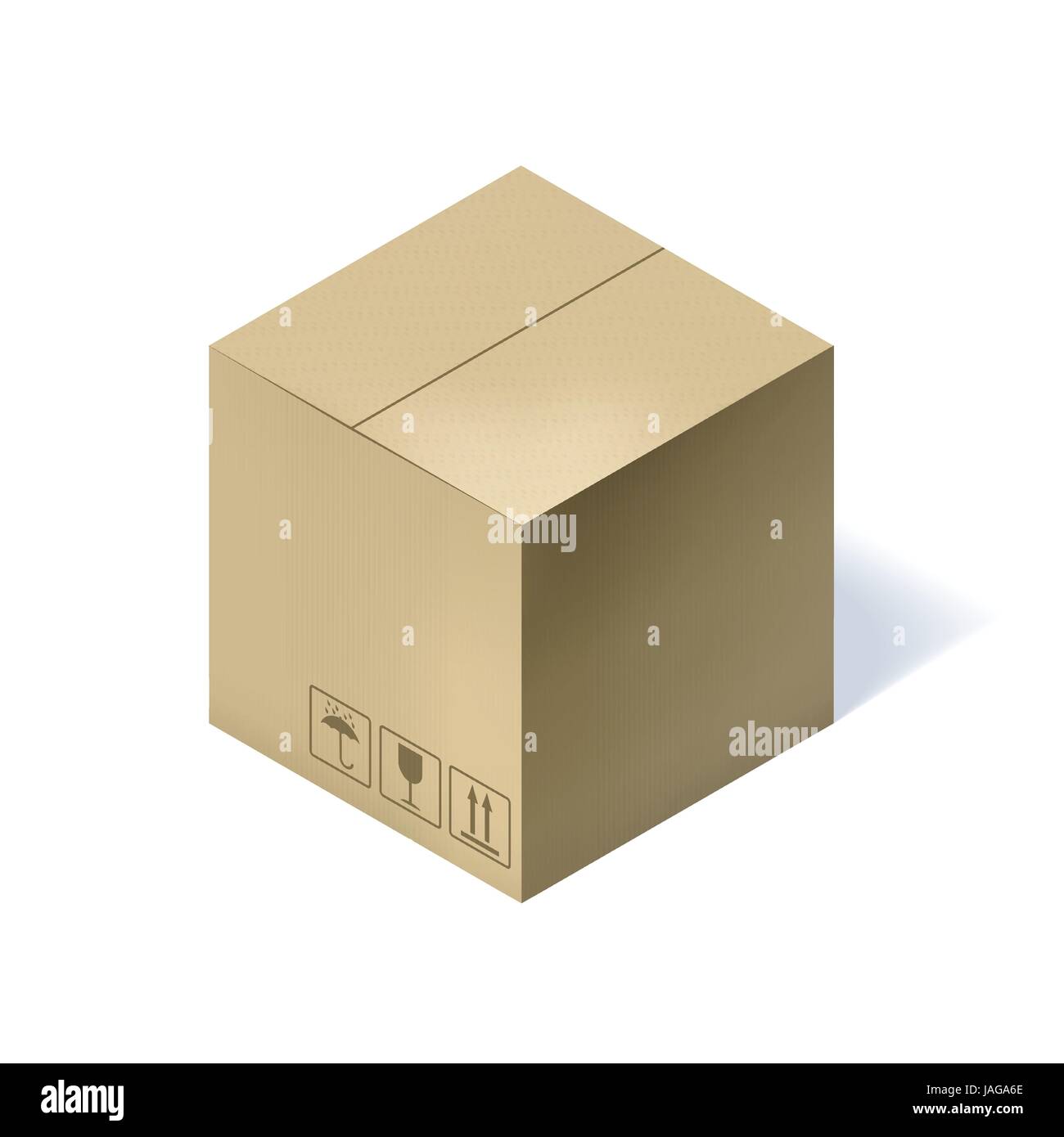 Isometric cardboard box isolated on white background. Vector icon Stock ...