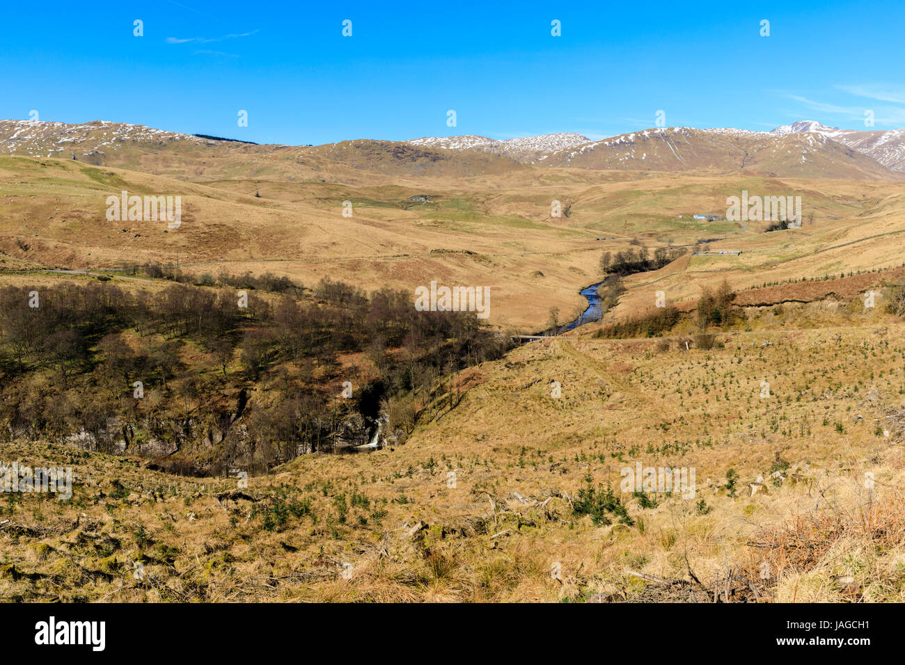 Keltie Water running through Brackland Glen, near Callander, Scotland ...