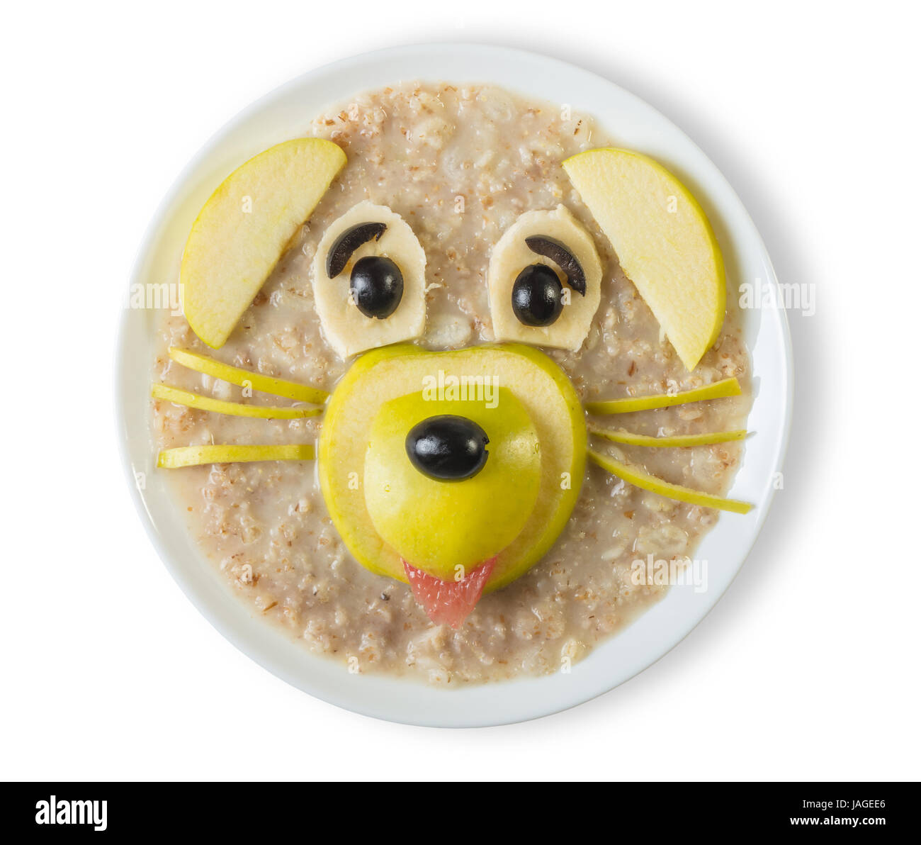 oatmeal with fruit from the muzzle of an animal Stock Photo - Alamy