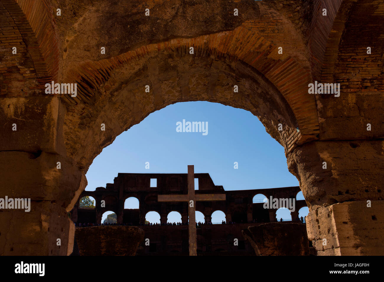 Cross, Colosseum, Rome, Italy Stock Photo - Alamy