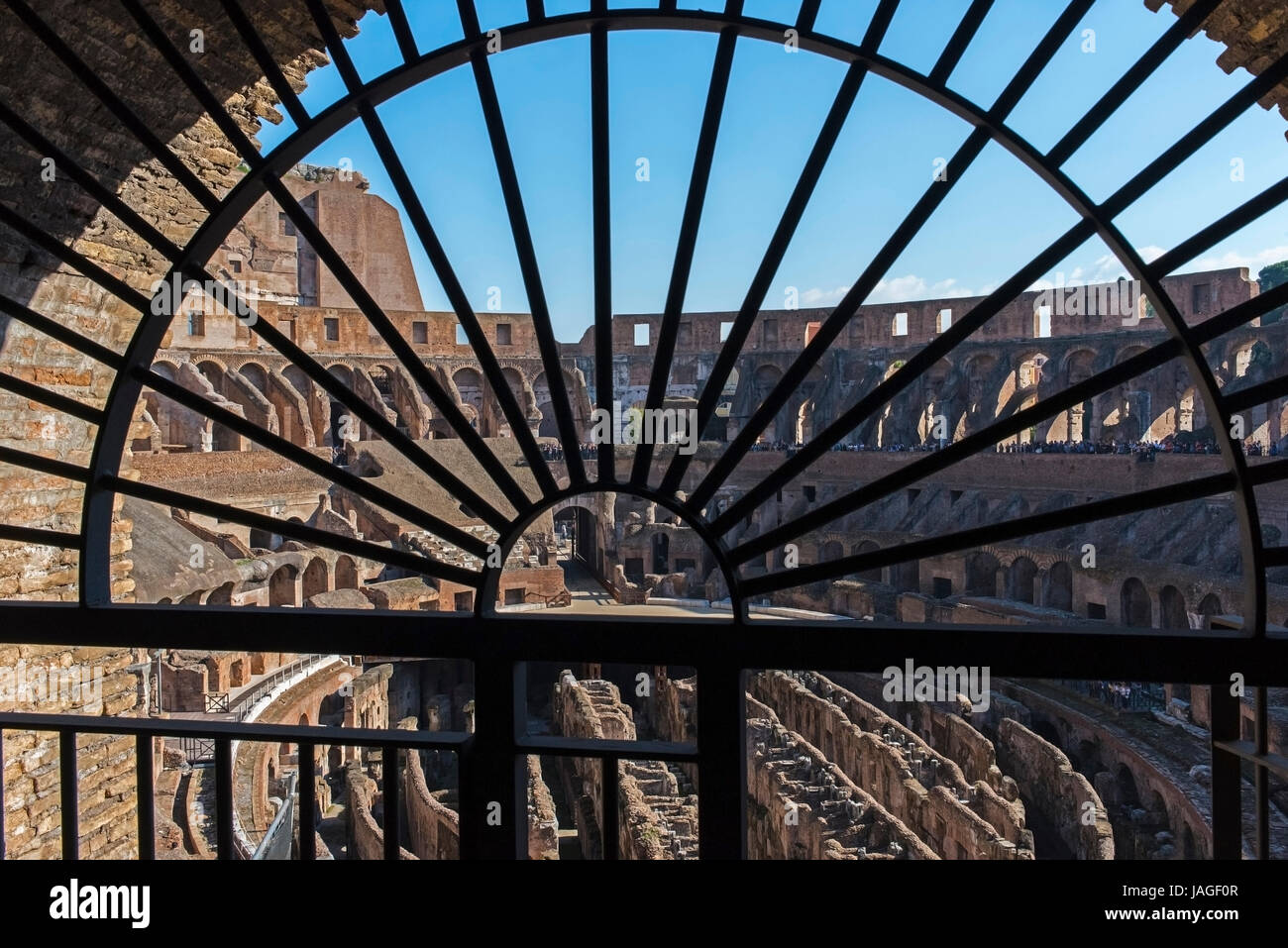 Looking through arched gateway into the Colosseum, Rome, Italy Stock ...