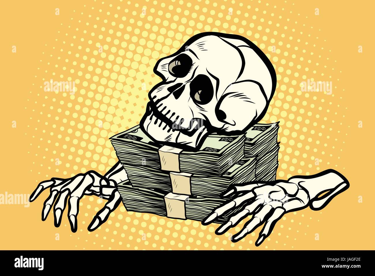 Skeleton Pop Art Skull Pop Art. Skeleton Head Isolated. Vector