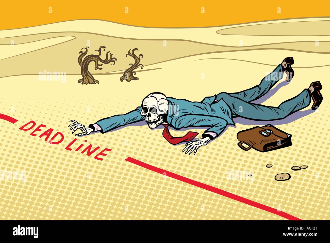 Dead businessman committed to deadline. Next to the dream. A dead ...