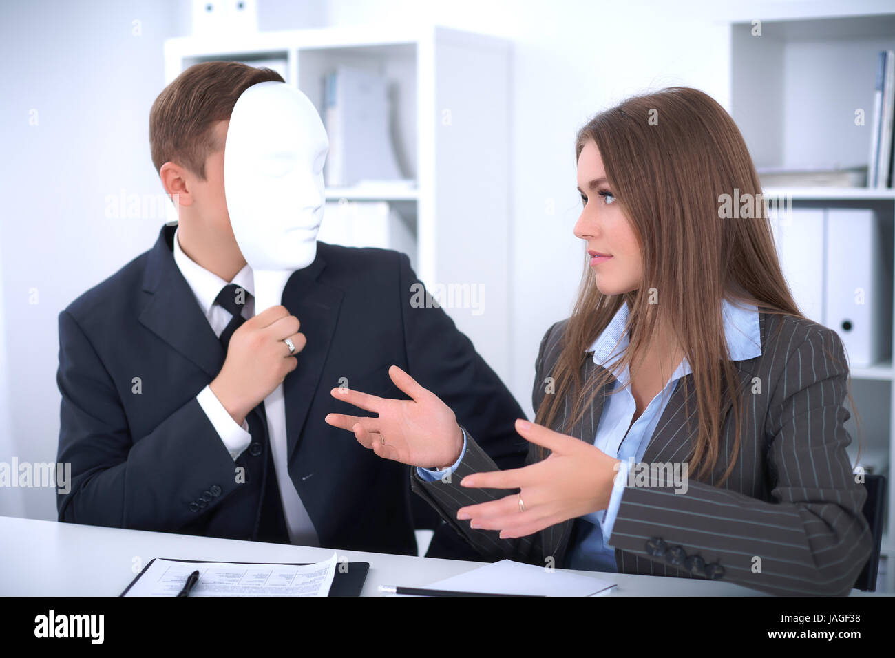 Group of business people at a meeting. Negative concept, Lack of ...