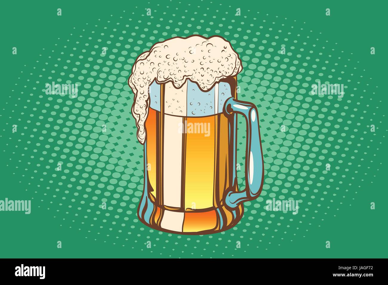 Mug of foamy beer. Pop art retro vector illustration Stock Vector Image ...