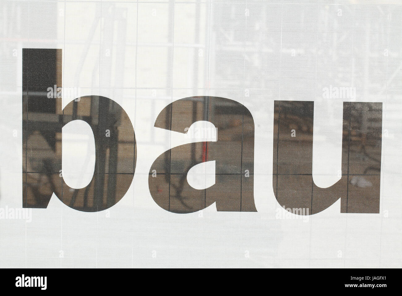 Sign Construction, in German bau Stock Photo - Alamy