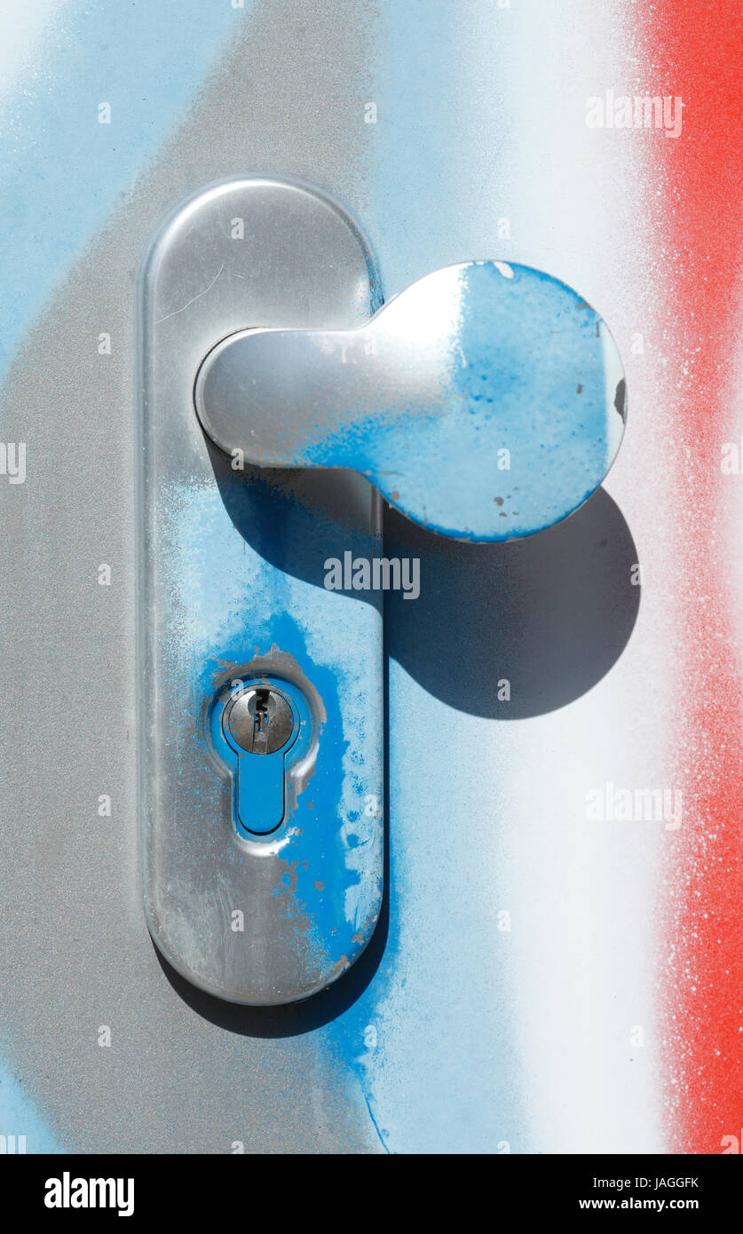 colorful metal Door and metal door lock Stock Photo - Alamy