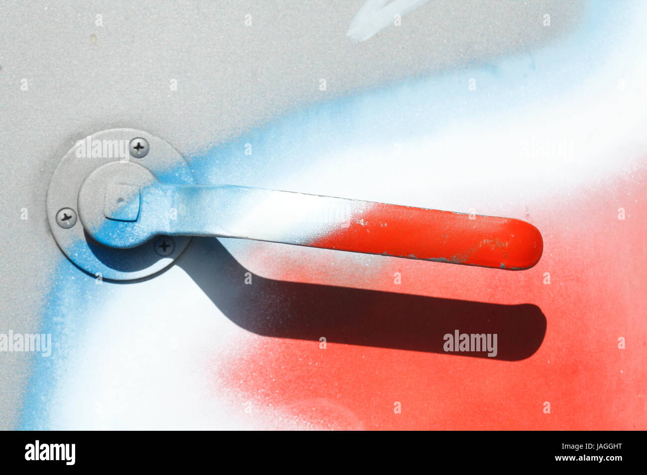 colorful metal Door and metal door latch Stock Photo - Alamy