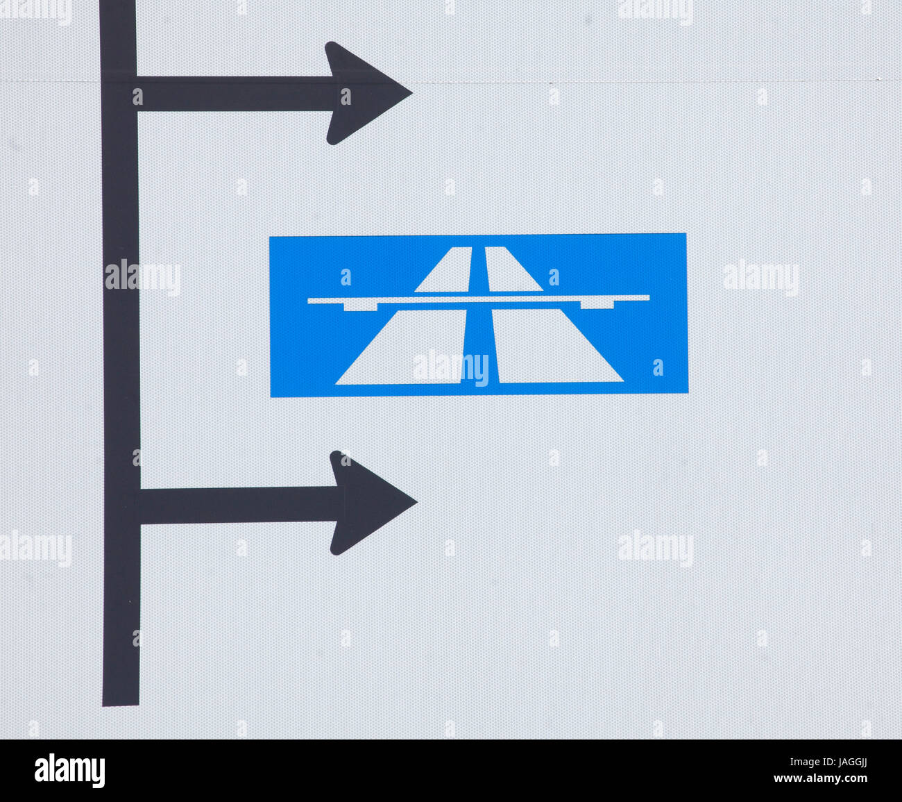 Sign, signpost to highway Stock Photo - Alamy