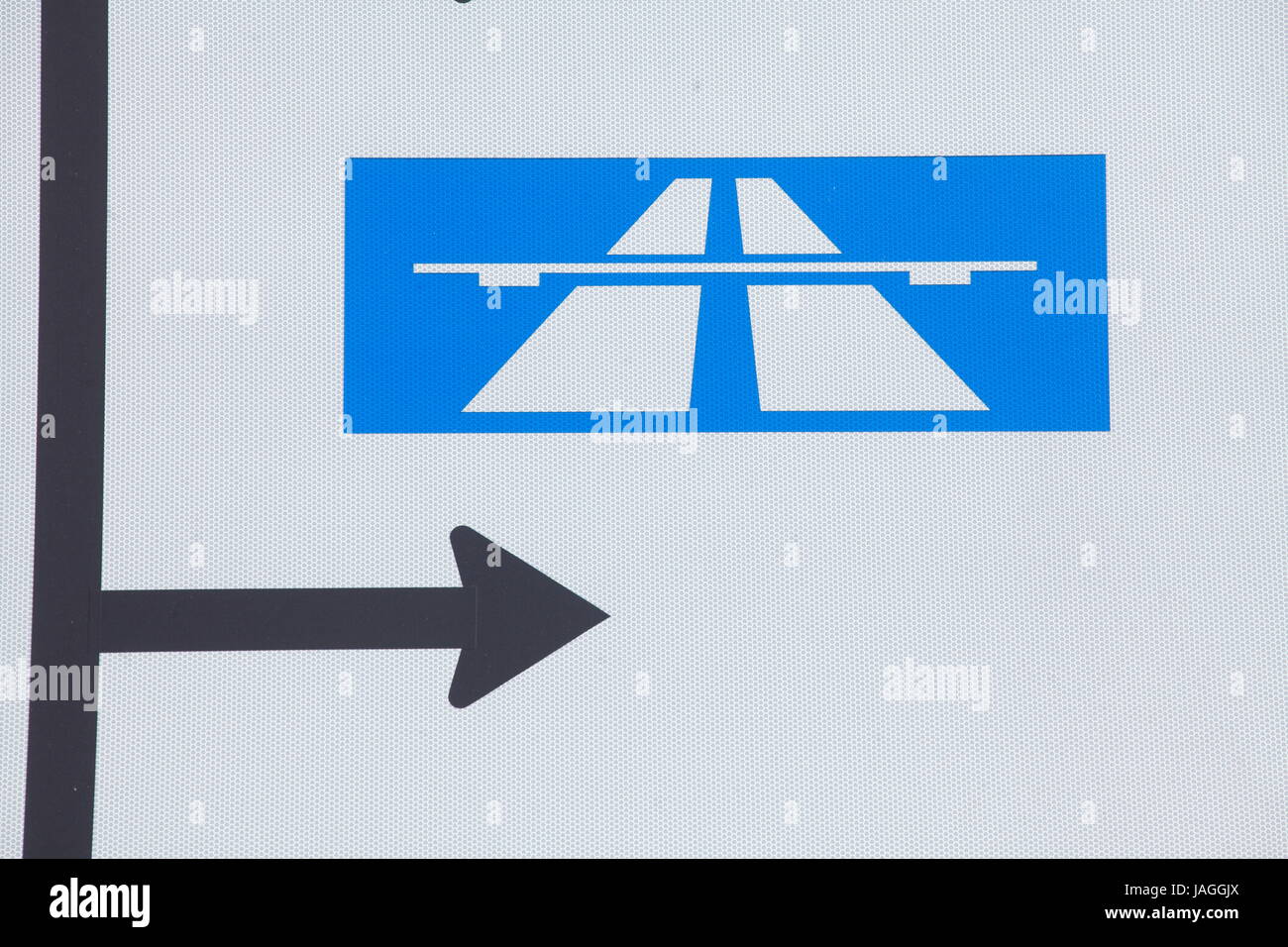 Sign, signpost to highway Stock Photo - Alamy