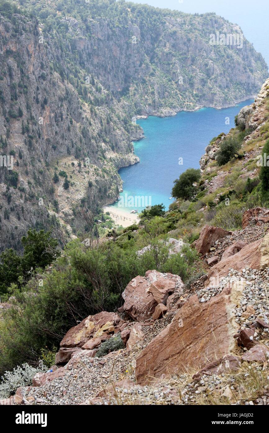A view of a beautiful scenic bay at Kabak in Turkey, 2017 Stock Photo ...