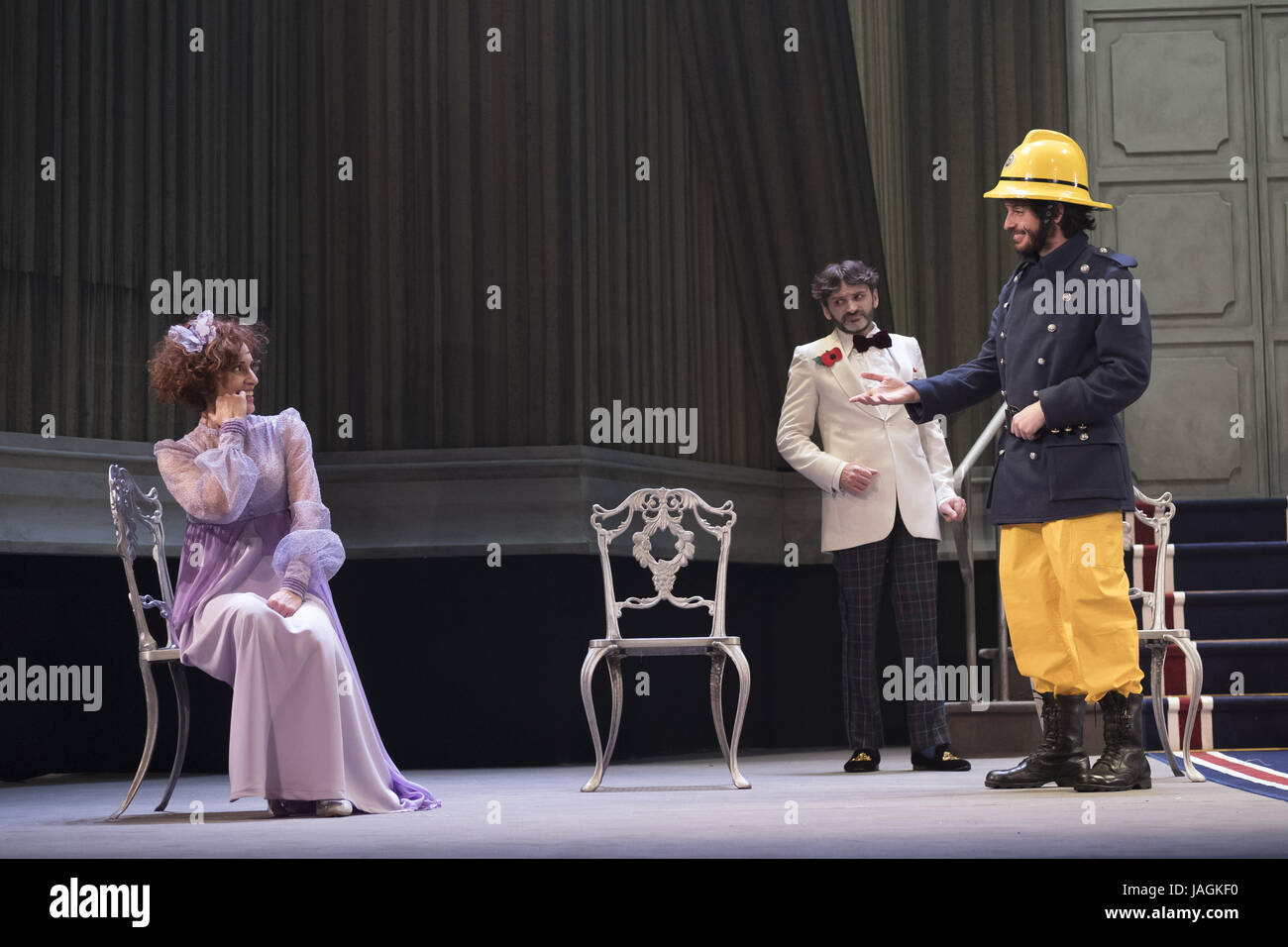 'The Bald Singer' at the Spanish Theatre of Madrid Featuring: Adriana ...