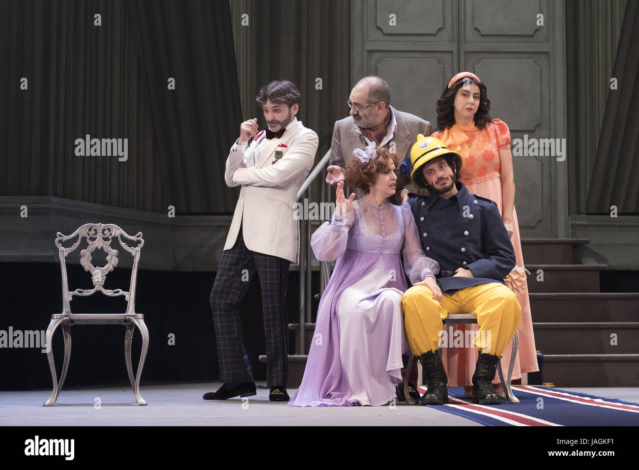 'The Bald Singer' at the Spanish Theatre of Madrid Featuring: Adriana ...