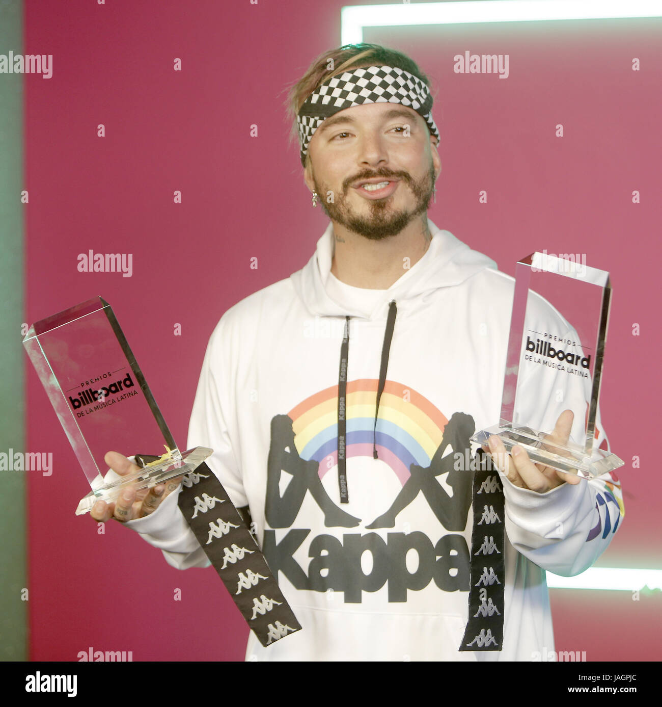 J Balvin attending the Billboard Latin Music Awards at Watsco Center in ...