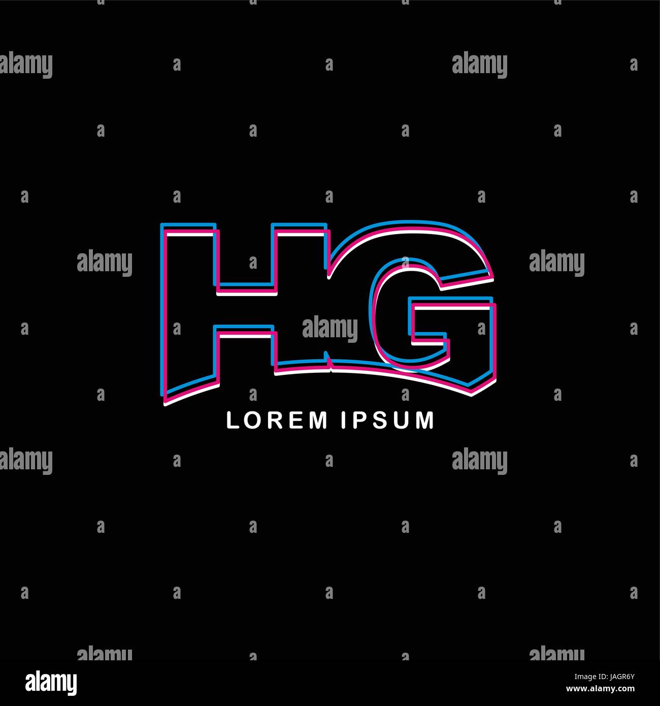 initial neon light letter brand logo logotype Stock Vector Image & Art ...