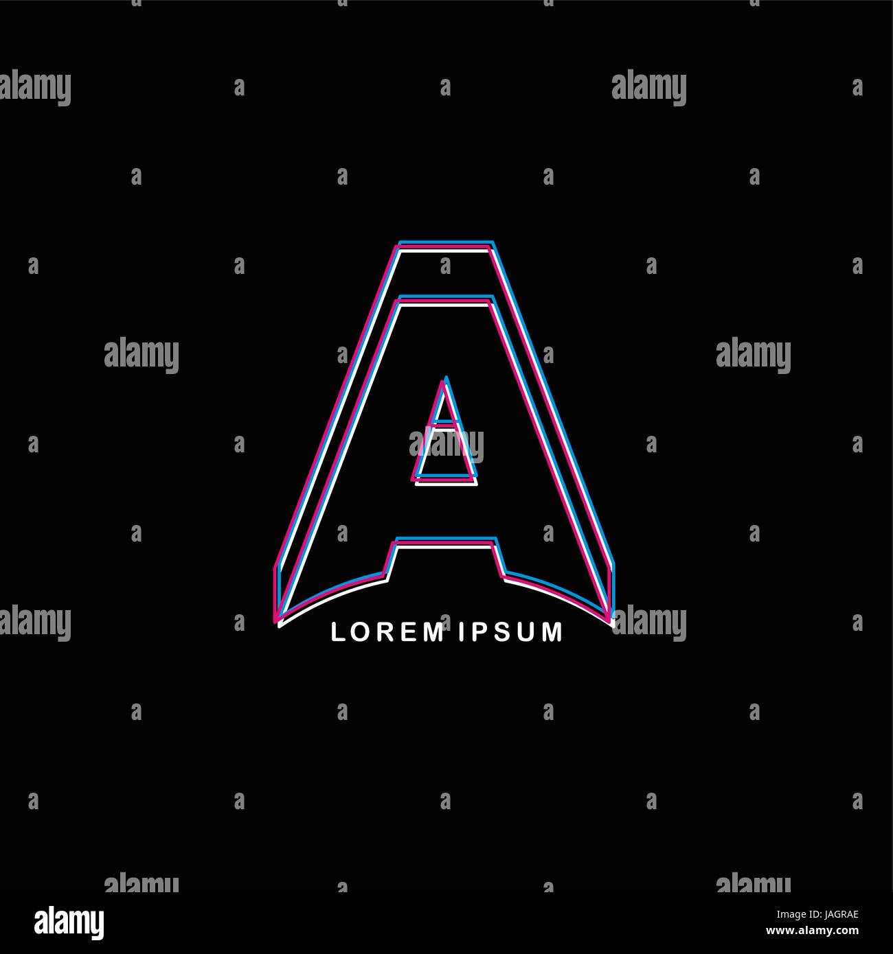 initial neon light letter brand logo logotype Stock Vector Image & Art ...