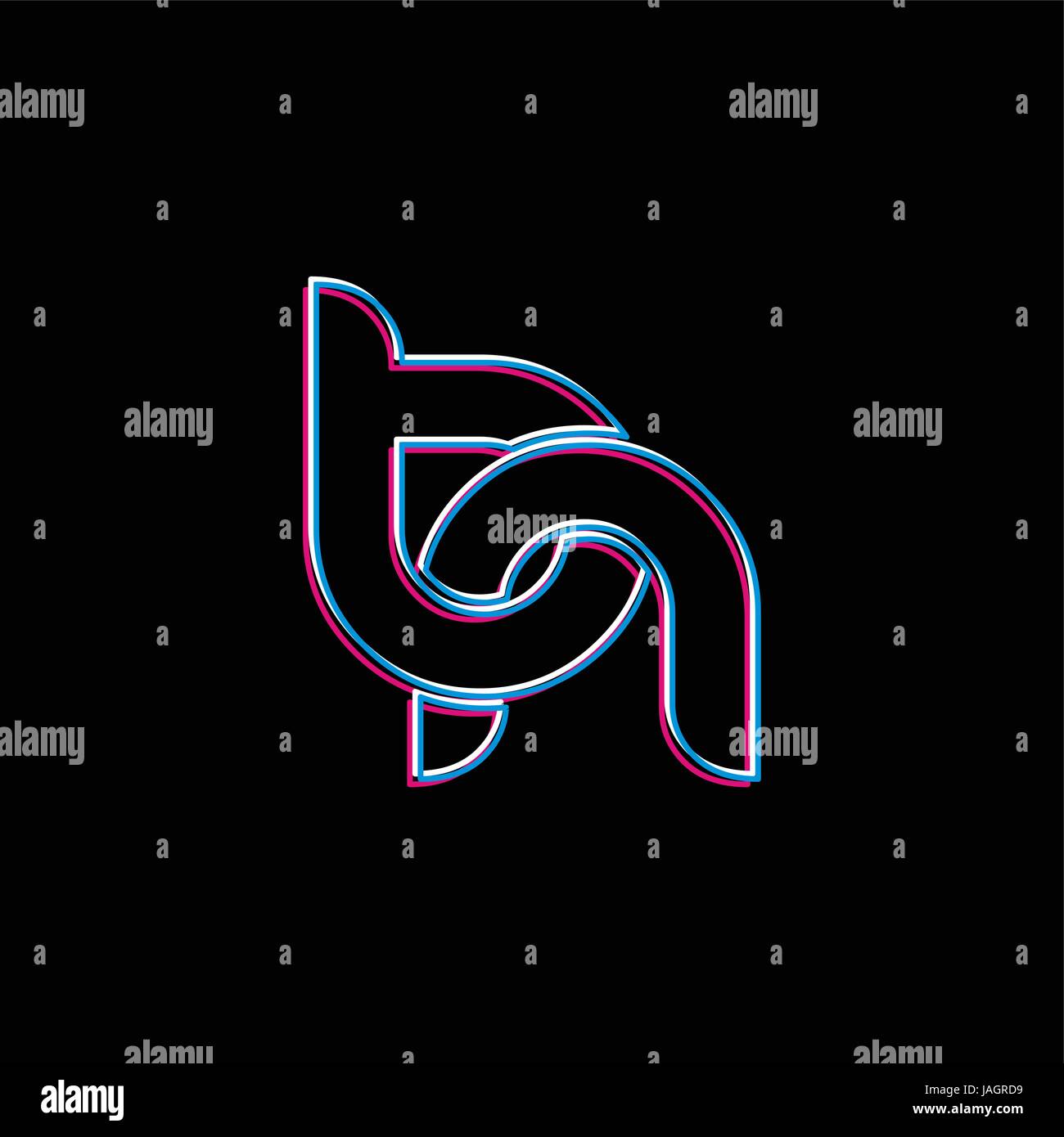 initial neon light letter brand logo logotype Stock Vector Image & Art ...