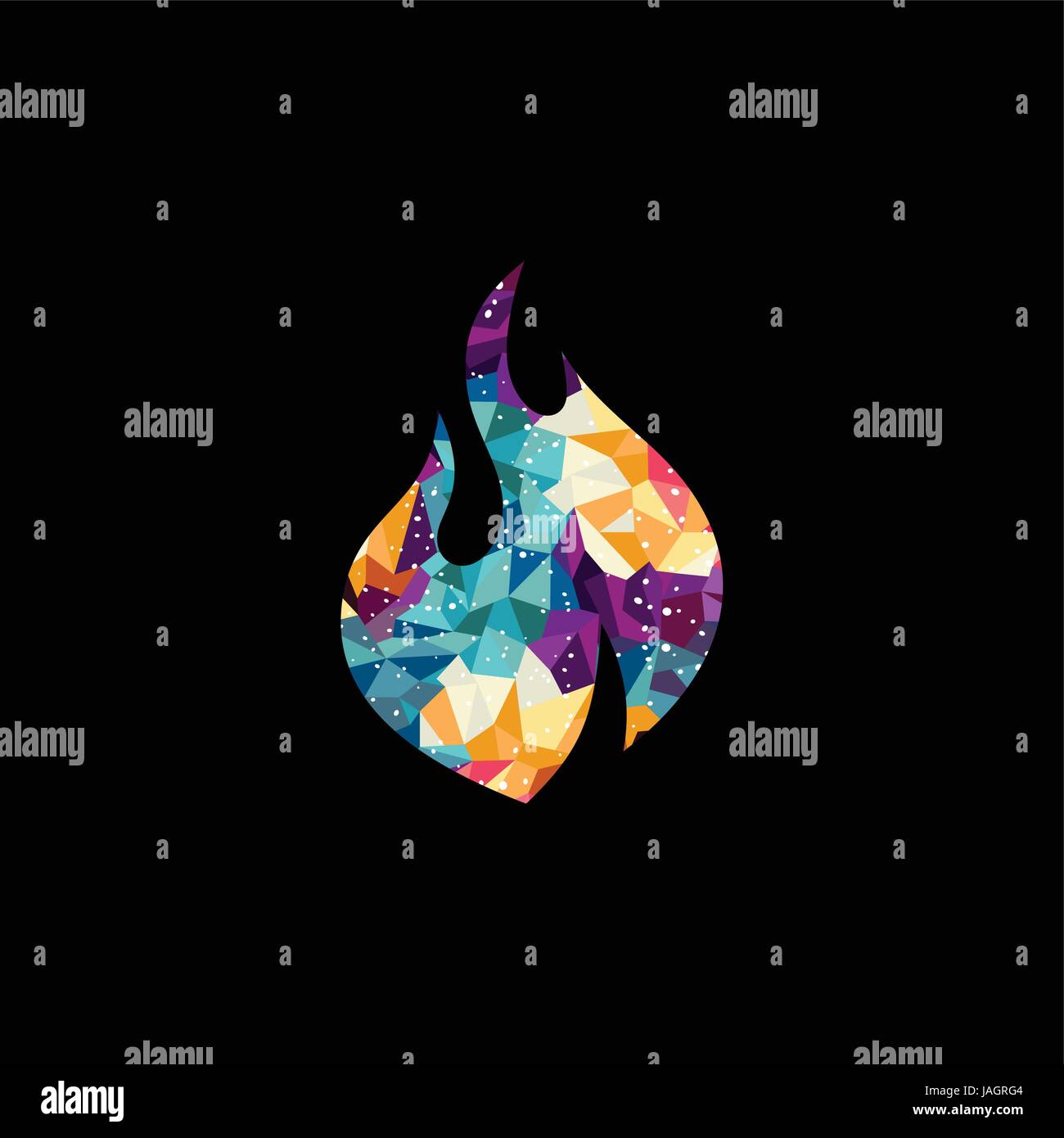 Abstract fire colorful triangle geometrical logo logotype template ...