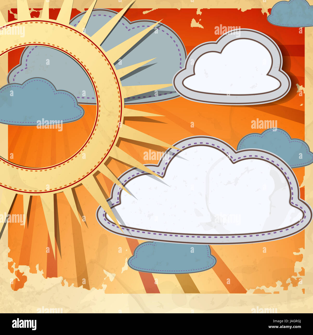 Summer Background With Sun. Vector Illustration. Eps 10 Stock Photo - Alamy