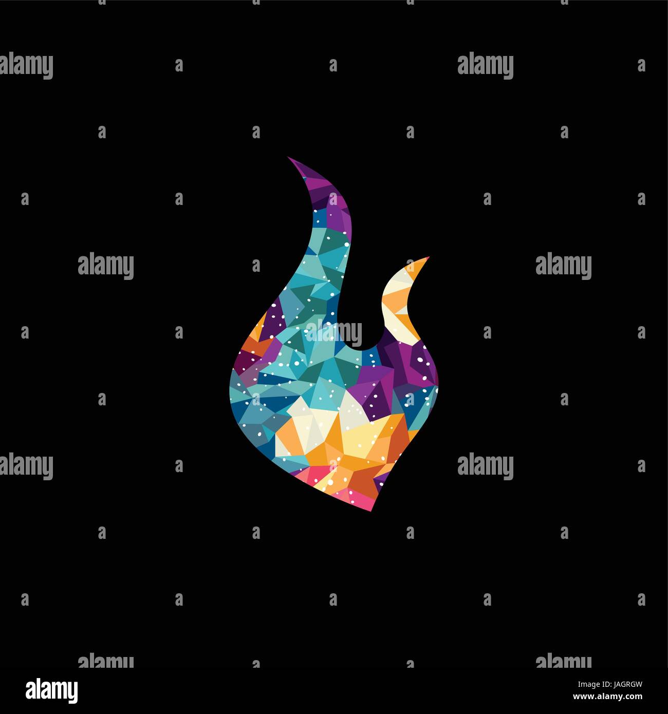 Abstract fire colorful triangle geometrical logo logotype template ...