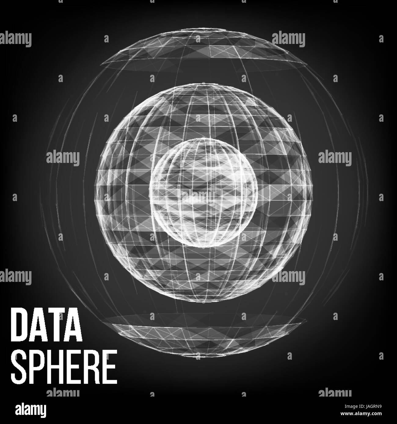 Big Data Visualization Abstract Vector Background Dots Array And Lines Abstract Sphere Shape 3010