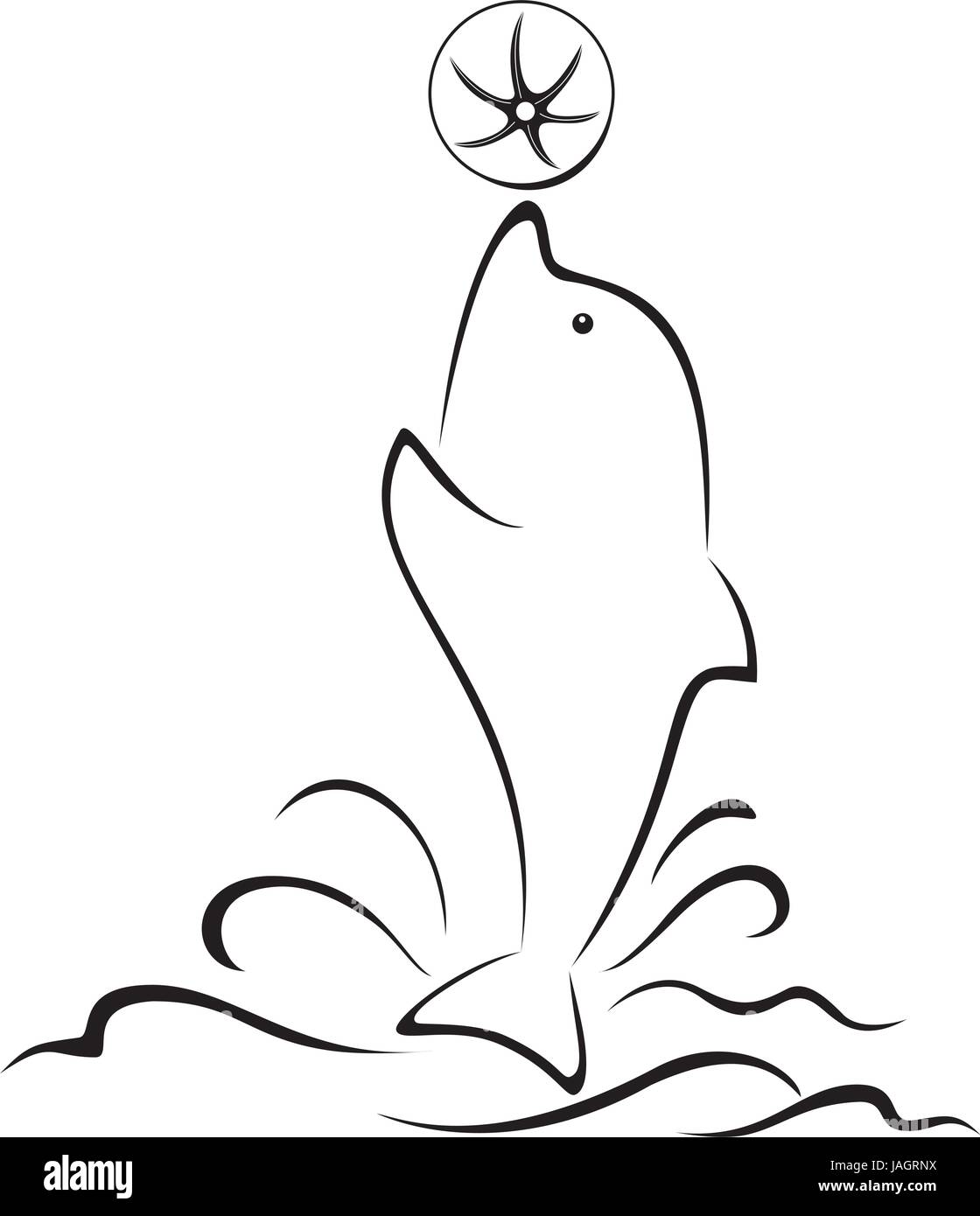 Beach dolphin Black and White Stock Photos & Images - Alamy