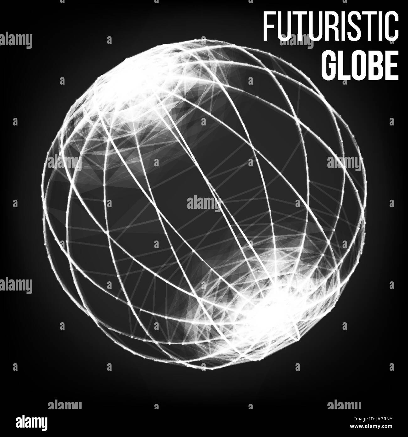 Big Data Visualization Abstract Vector Background Dots Array And Lines Abstract Sphere Shape