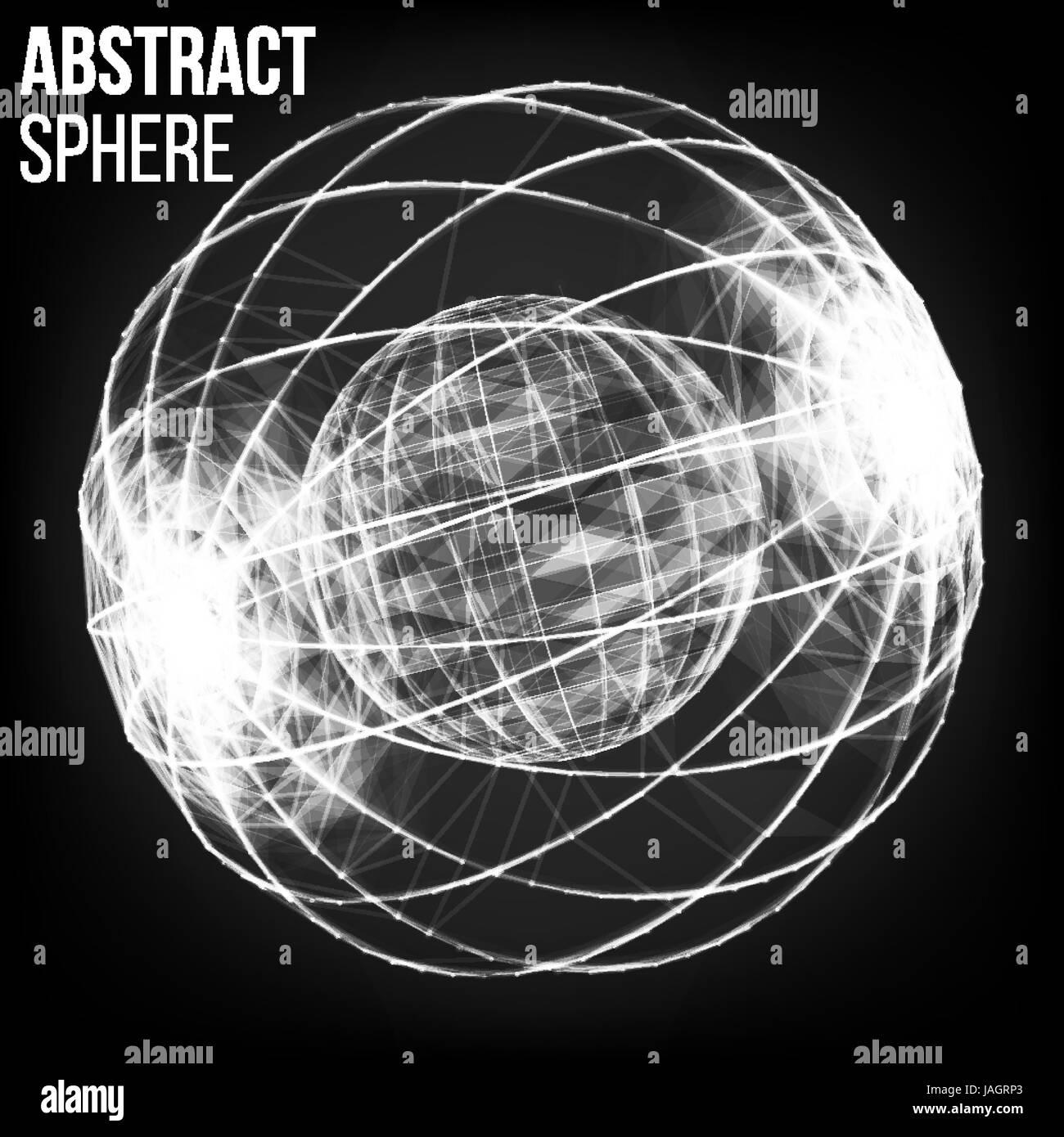 Big Data Visualization Abstract Vector Background Dots Array And Lines Abstract Sphere Shape