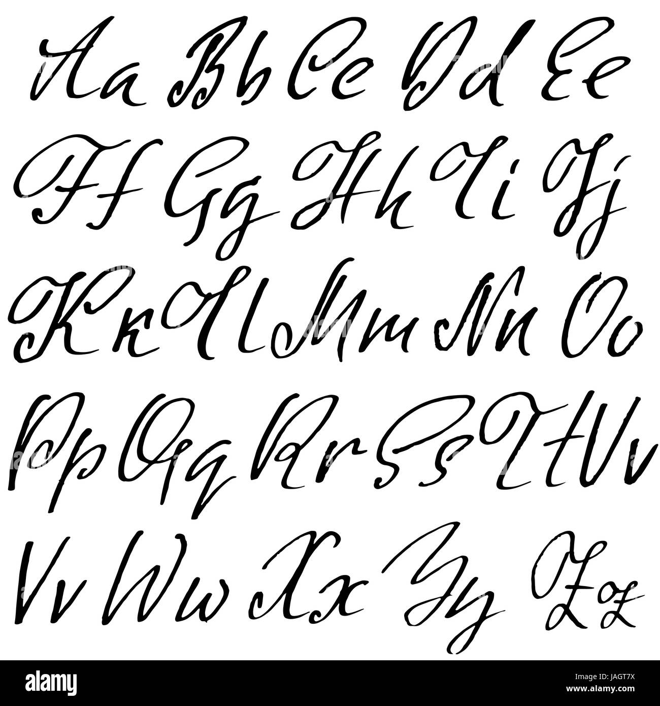 Hand drawn elegant calligraphy font. Modern brush lettering. Grunge ...