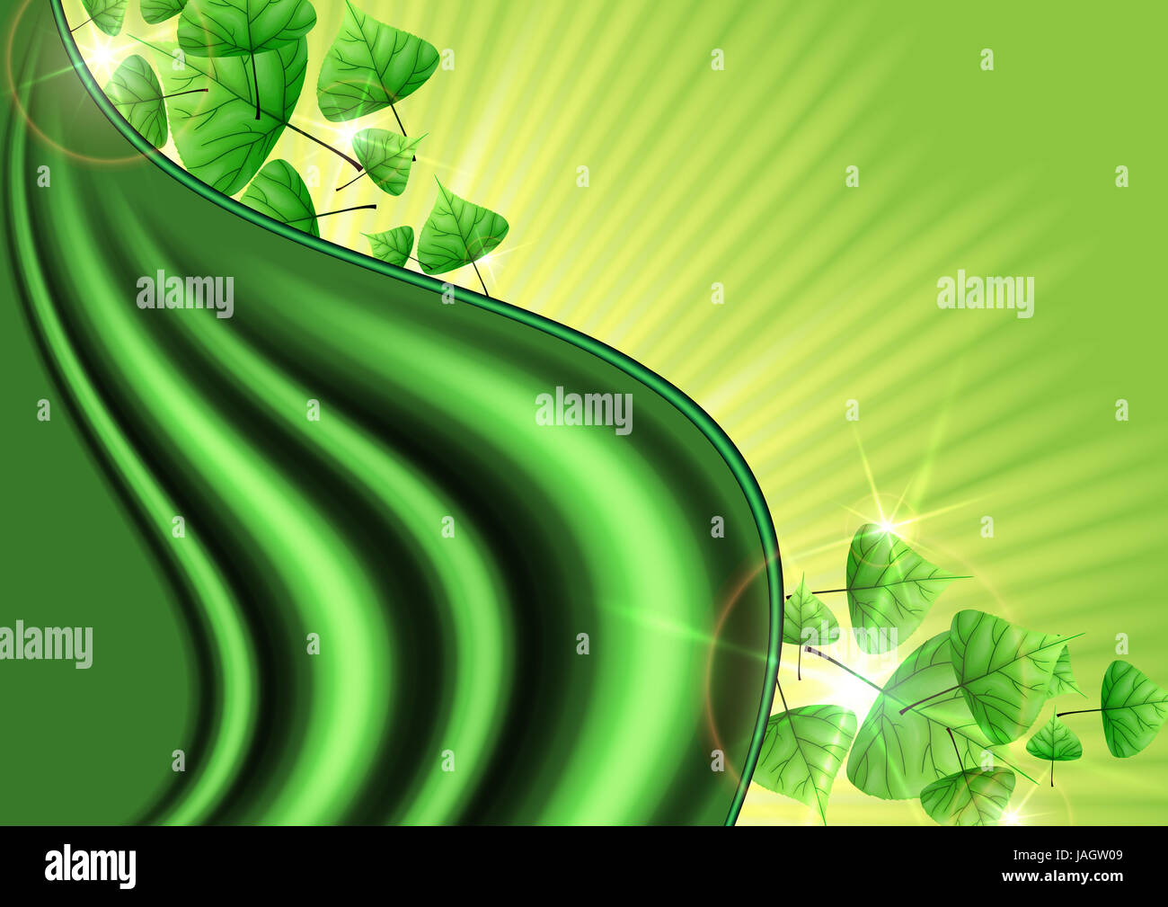 Eco Green Background With Leaves. Vector Illustration. Eps 10 Stock ...